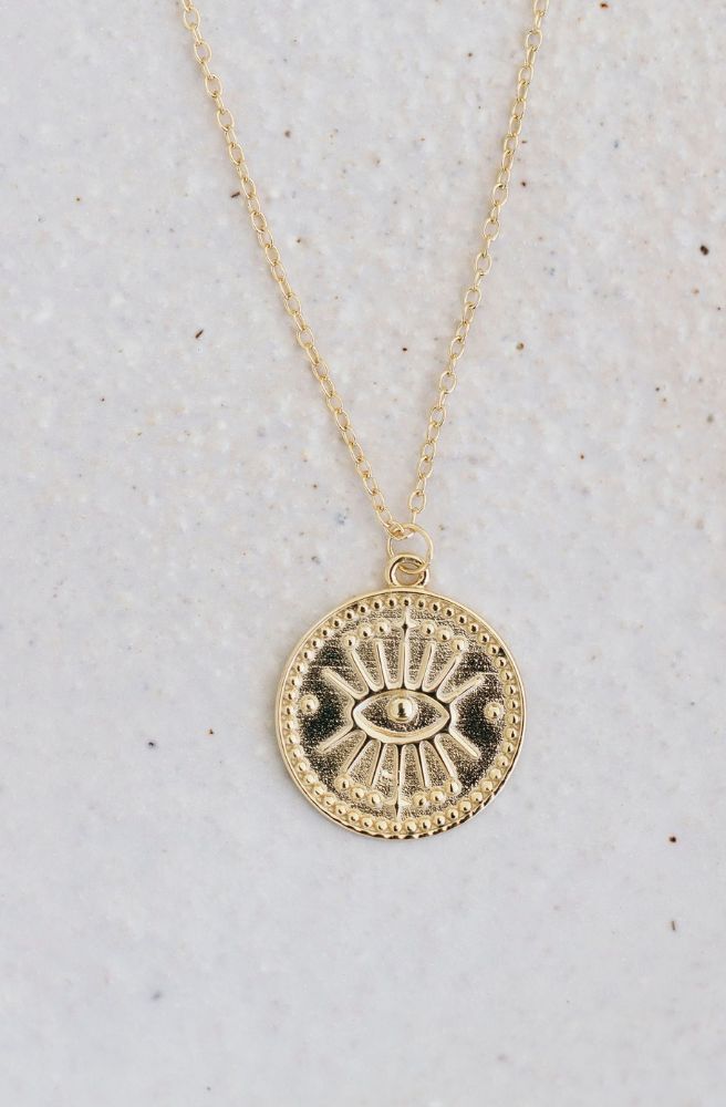Protector Necklace Gold Boho Style Evil Eye Pendant and Chain – Tonketti